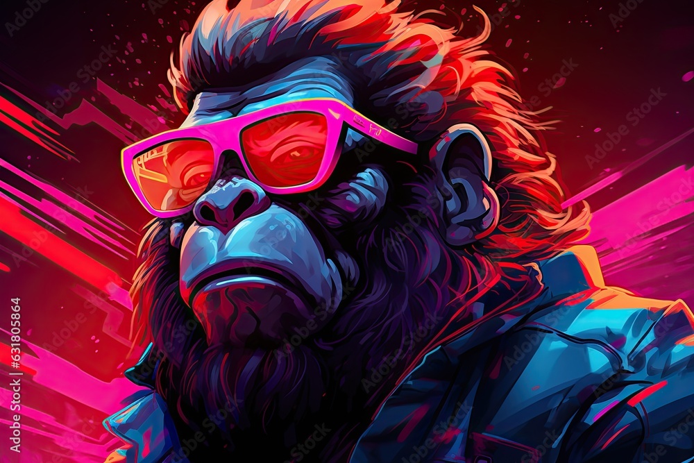 Gorilla rapper, Generated AI Stock Illustration | Adobe Stock