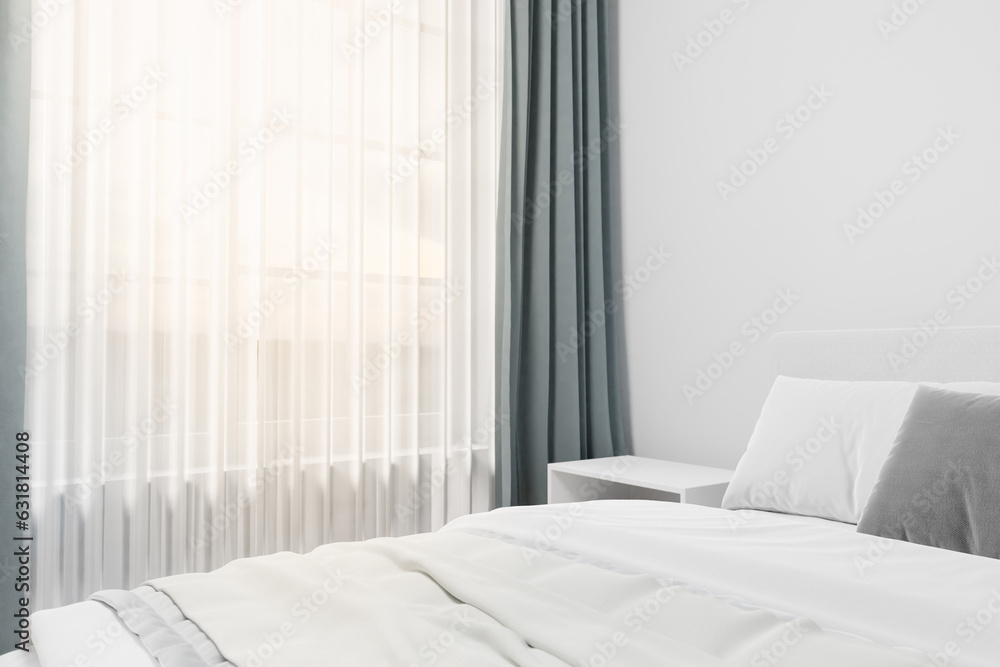 3d illustration of a generic master bedroom as a background or mock-up ...