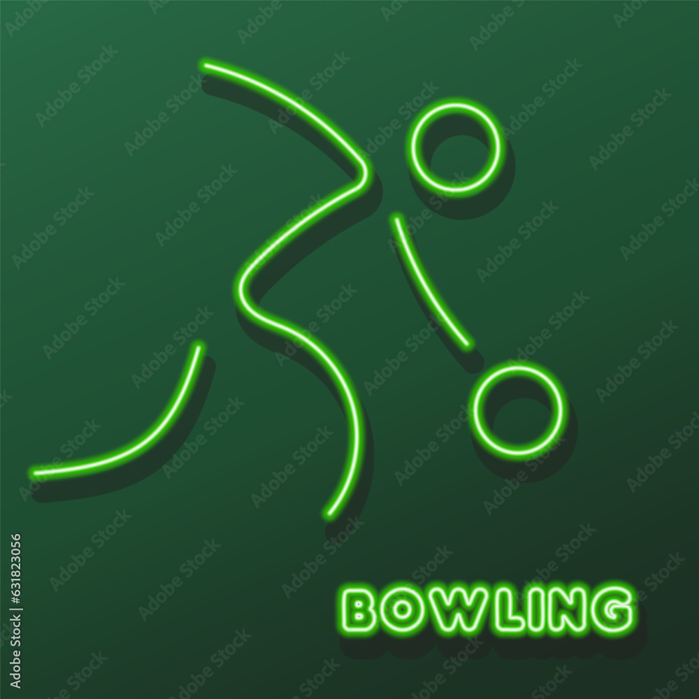 bowling neon sign, modern glowing banner design, colorful modern design ...