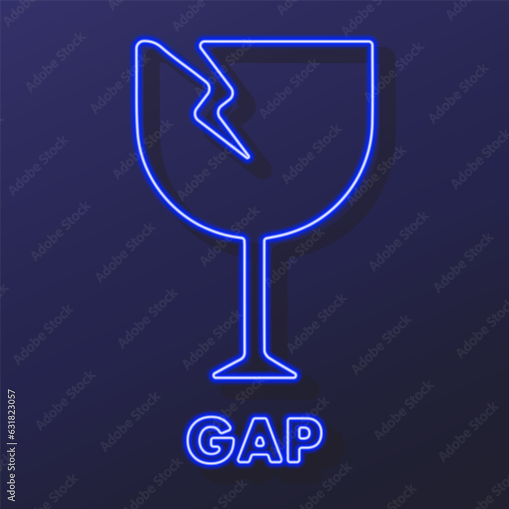 broken glass neon sign, modern glowing banner design, colorful modern ...