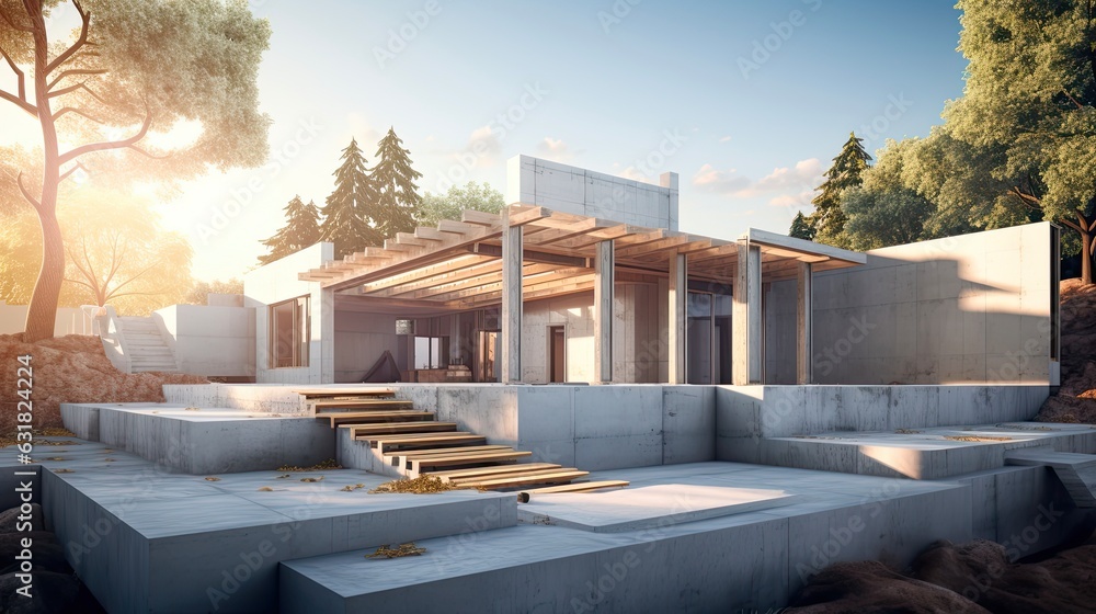 Architectural New Home Foundation: Constructing a Sturdy Footed Block ...