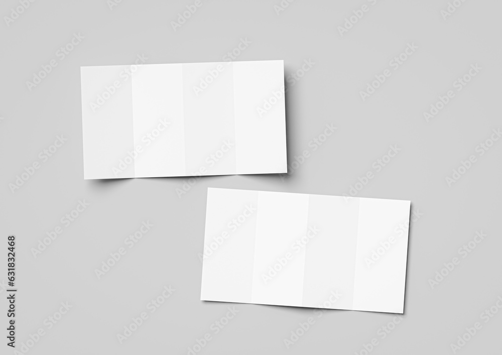 A4 size folded into quarters leaflet mockup Stock Illustration | Adobe ...