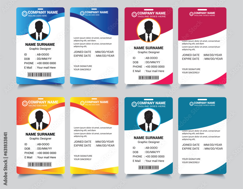 ID card design bundle, Simple business Id card design template, school ...