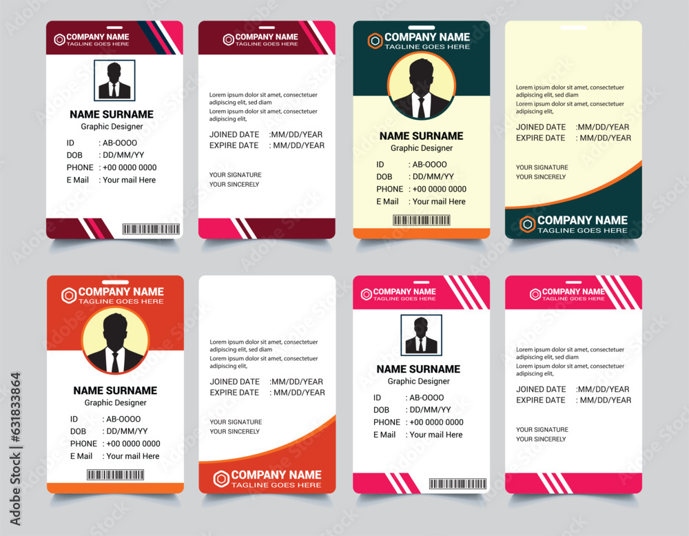 ID card design bundle, Simple business Id card design template, school ...