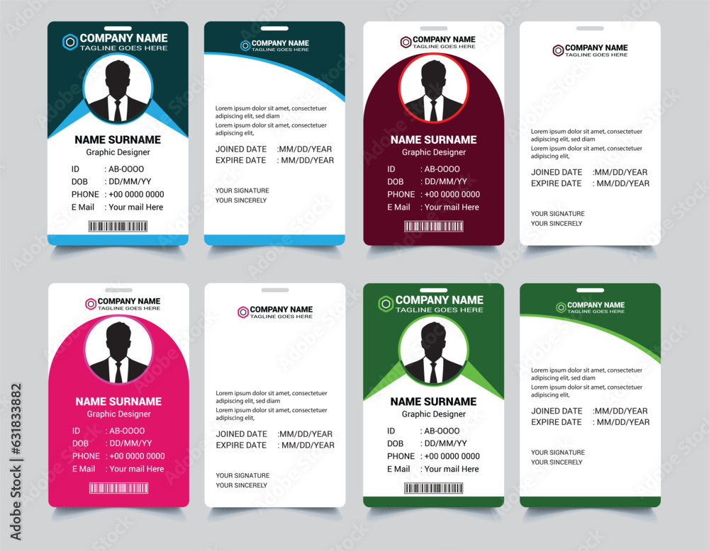 ID card design bundle, Simple business Id card design template, school ...