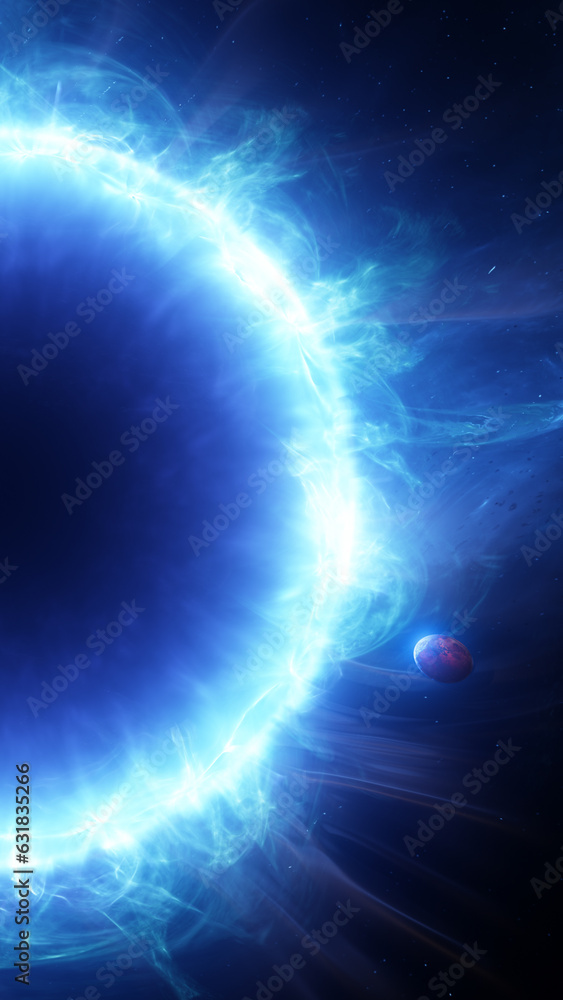 Portal In The Space. Side view, Portal Opening. Deep Space Journey ...