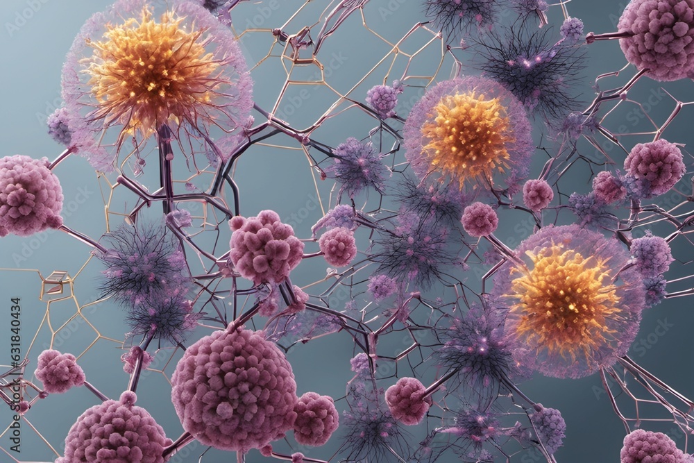 flower with dew drops.Unite nature's beauty with molecular intricacy. A ...