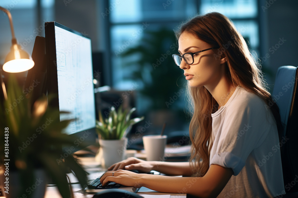 Generative ai collage photo of professional it specialist using device ...