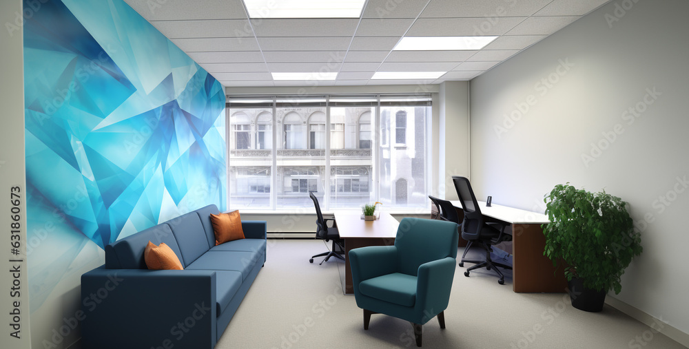 beautiful Modern office room interior design and concrete texture wall ...