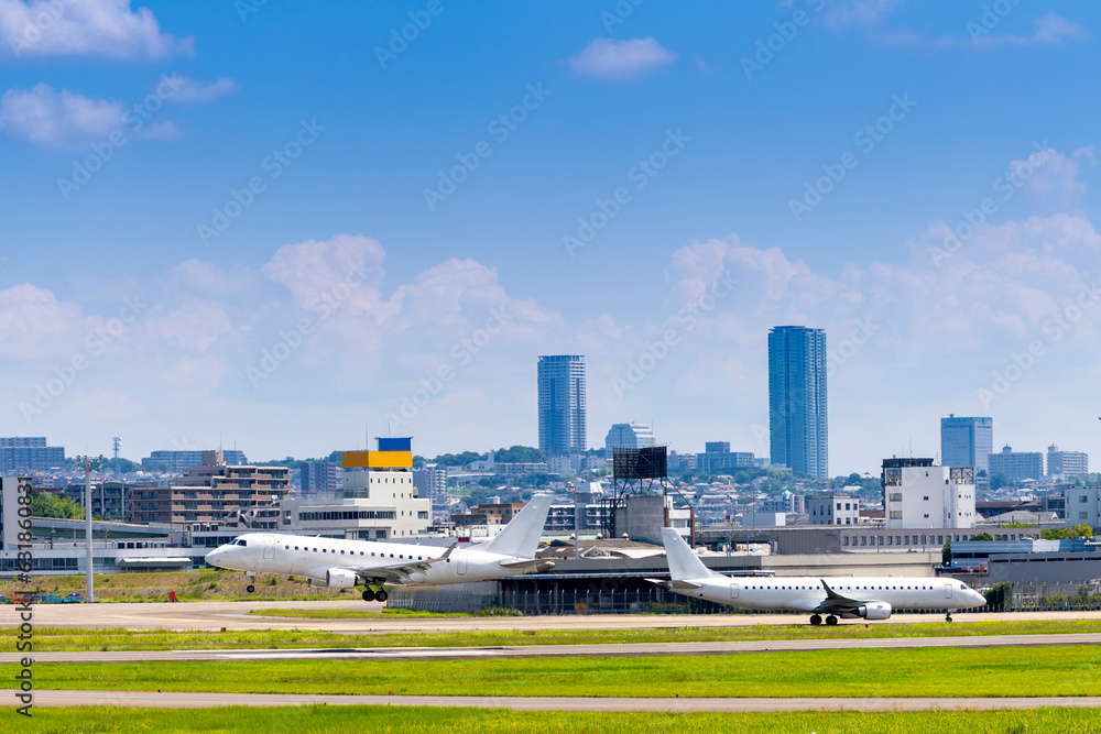 airplanes jet waiting runway on taxi lane in airport and aircraft ...