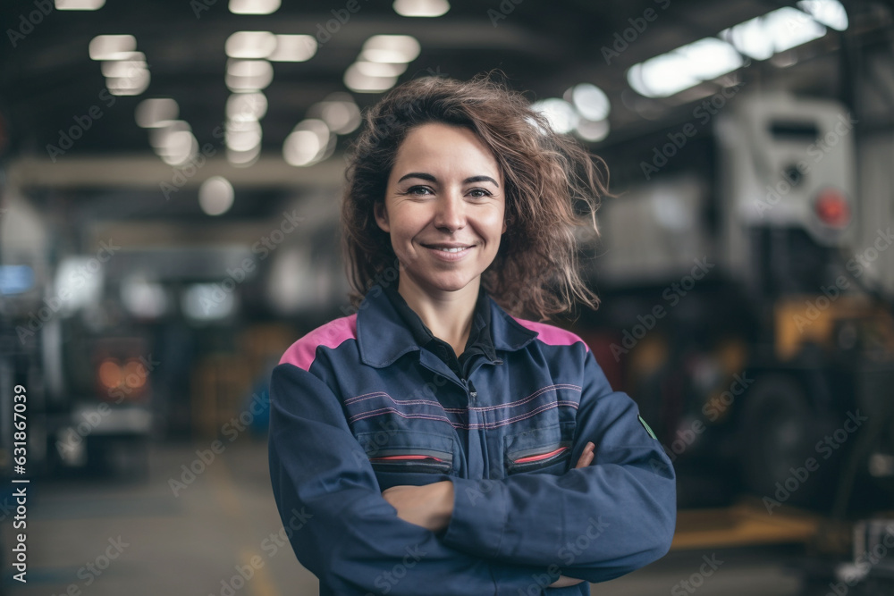 Foto de successful female chief engineer confidently oversees ...
