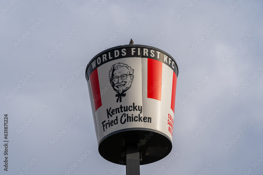 World's First KFC (Kentucky Fried Chicken) restaurant bucket sign in ...