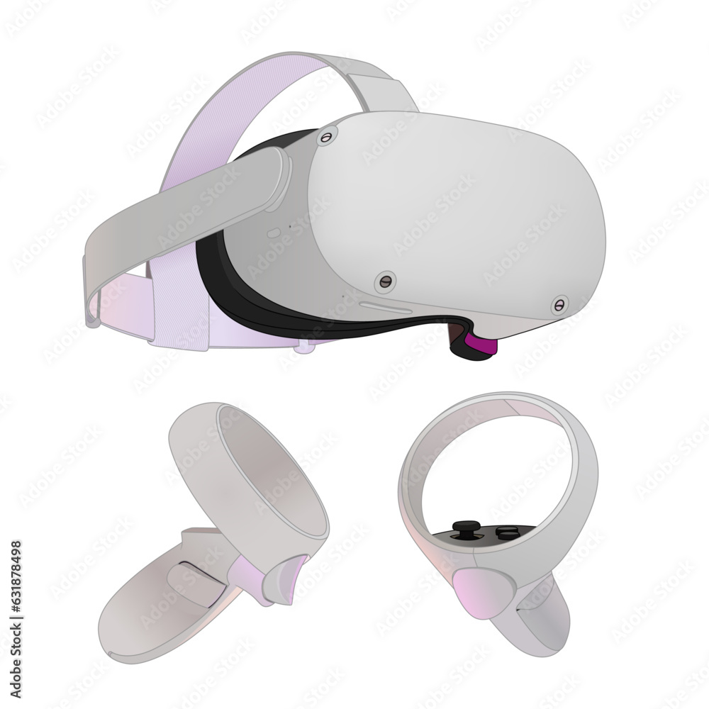 VR headset and controller , VR glasses, virtual reality Meta oculus ...