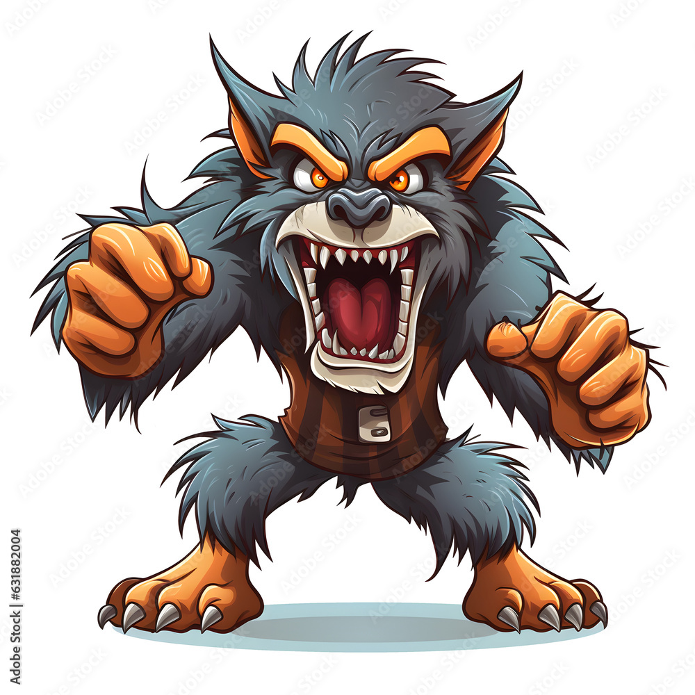 Cartoon clipart of Werewolf, transparent background Stock Illustration ...