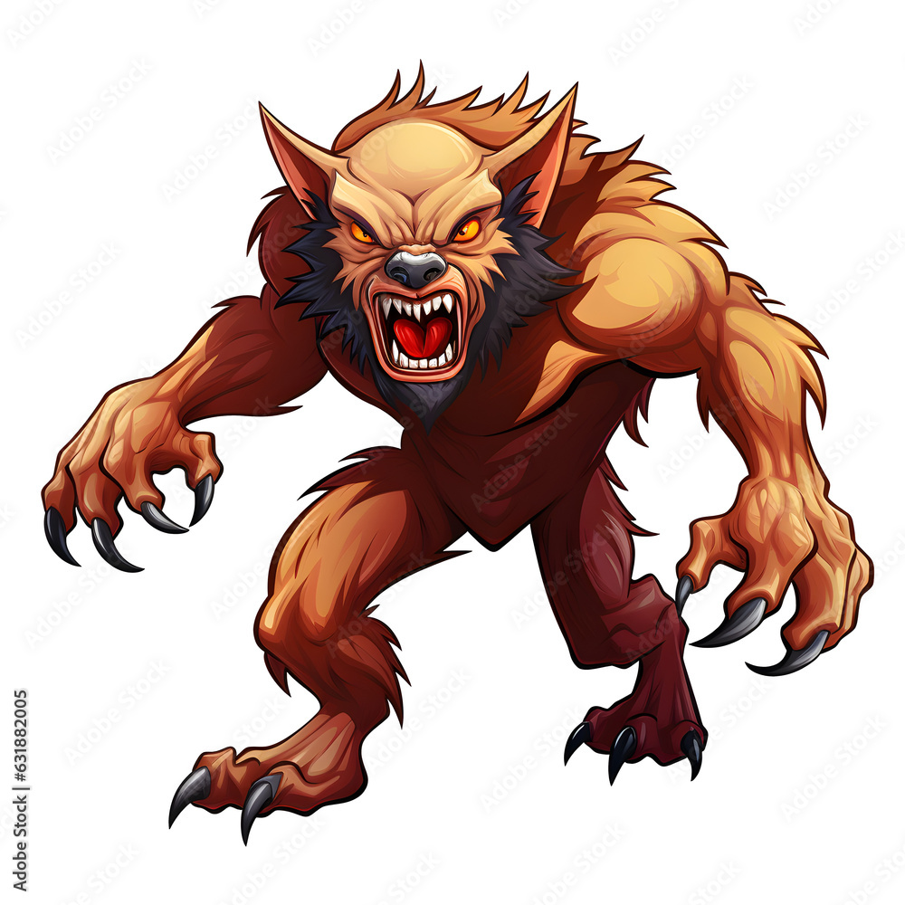 Cartoon clipart of Werewolf, transparent background Stock Illustration ...