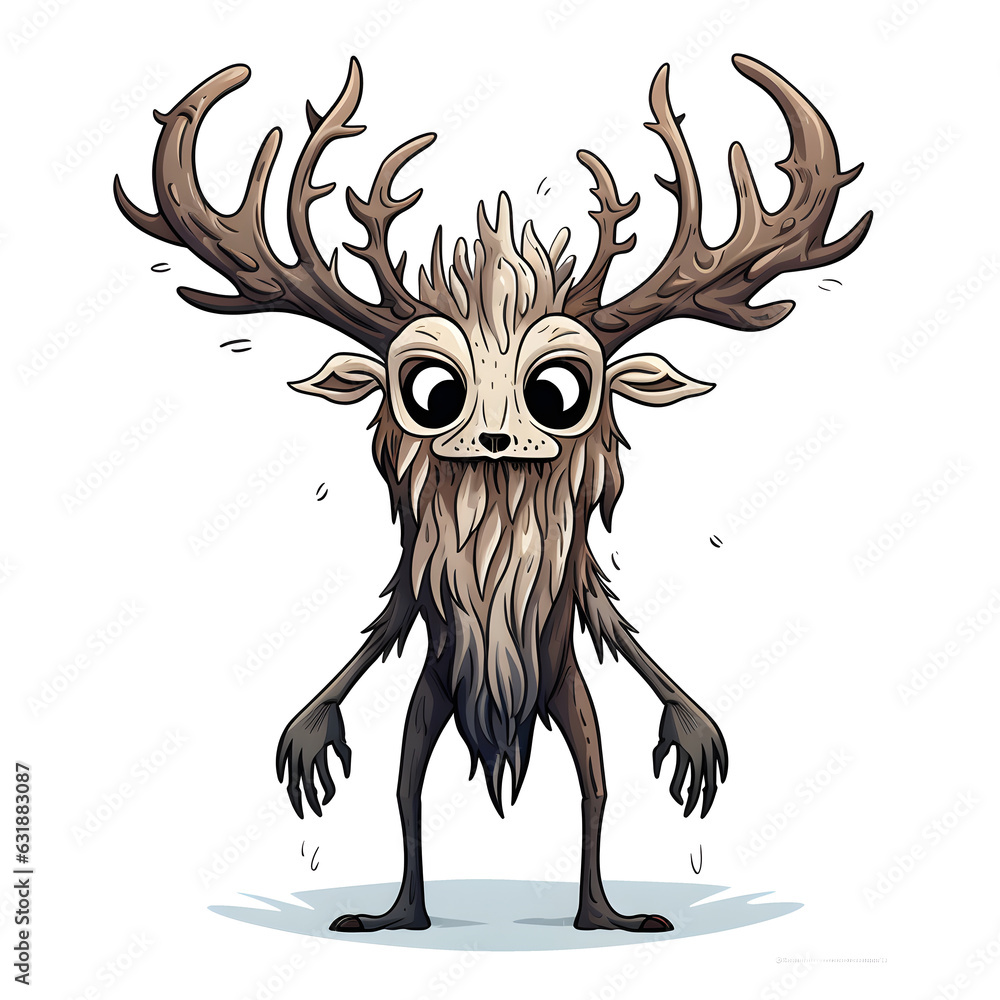 Cartoon clipart of Wendigo, transparent background Stock Illustration ...