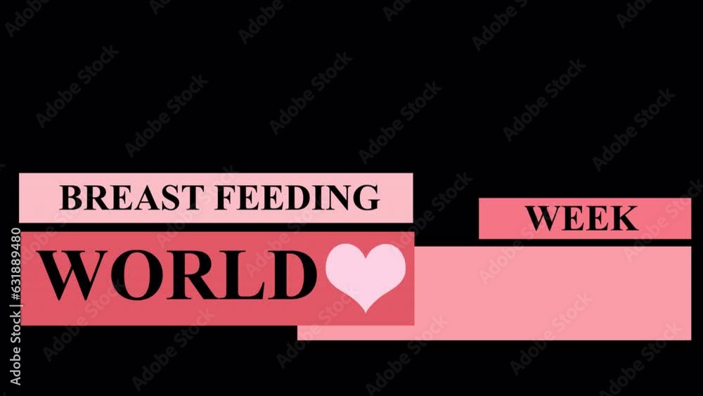 Pink and black colored world breastfeeding week lower third banner ...