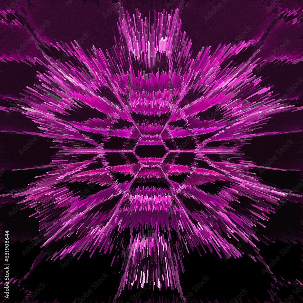 shades of magenta and purple connected engineering structure on a plain ...