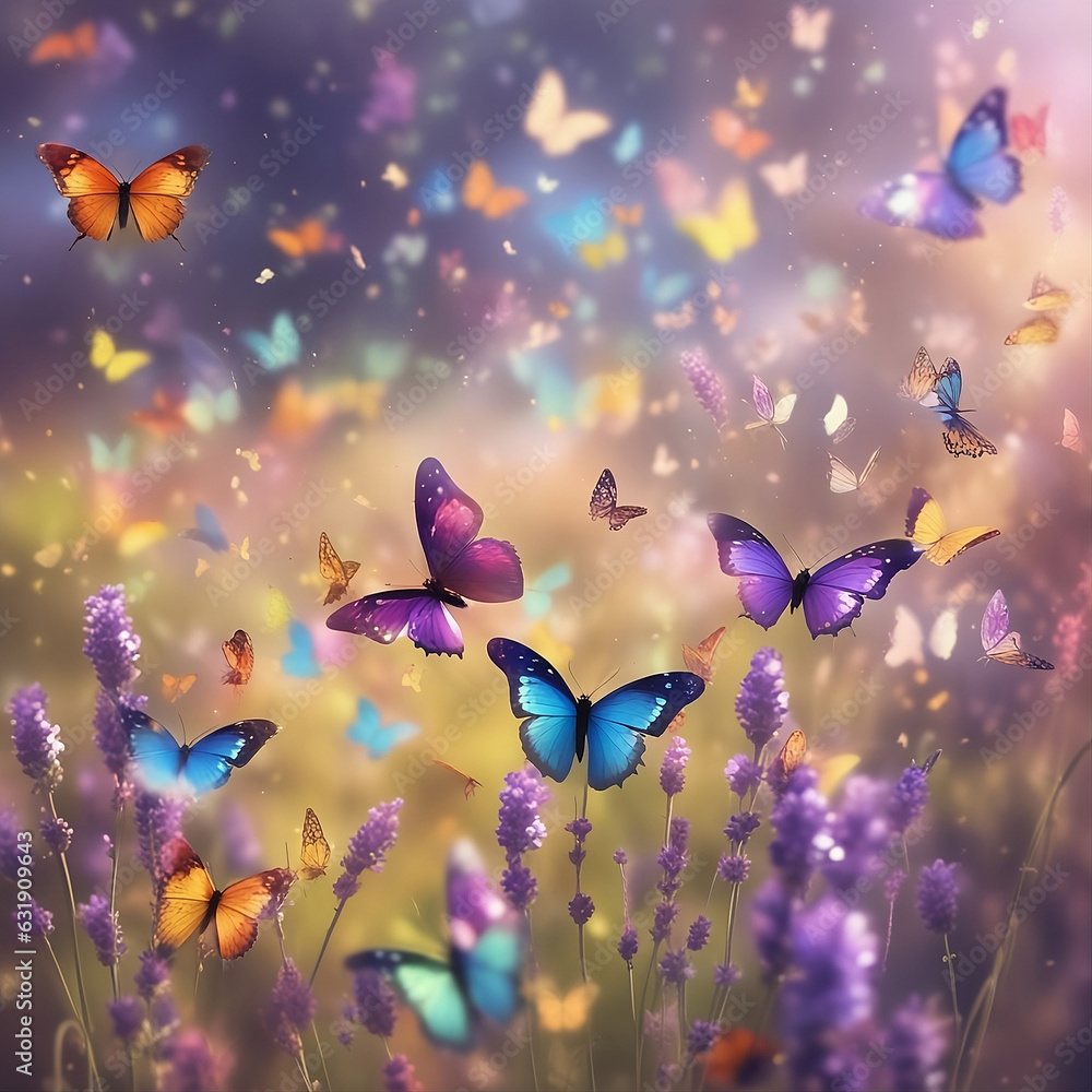 A sunny summer nature background sets the stage for a breathtaking ...