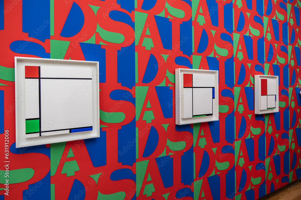 Interior of Stedelijk Museum. “General Idea” exhibition - work of ...