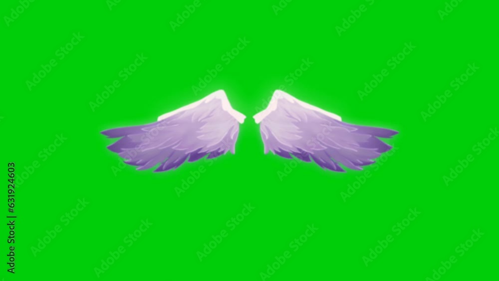 real angel wings green screen , loops, fantasy fairy wings with a green ...