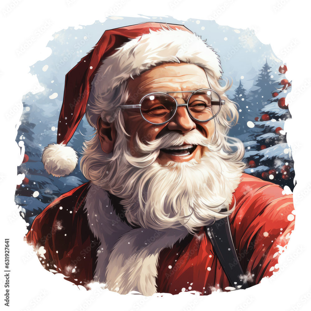 Santa wearing a classic and iconic Christmas t-shirt design, featuring ...