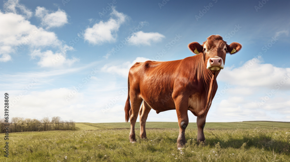 Red angus - Cow in the pasture - Face - horn - Angus - Bull - calf ...