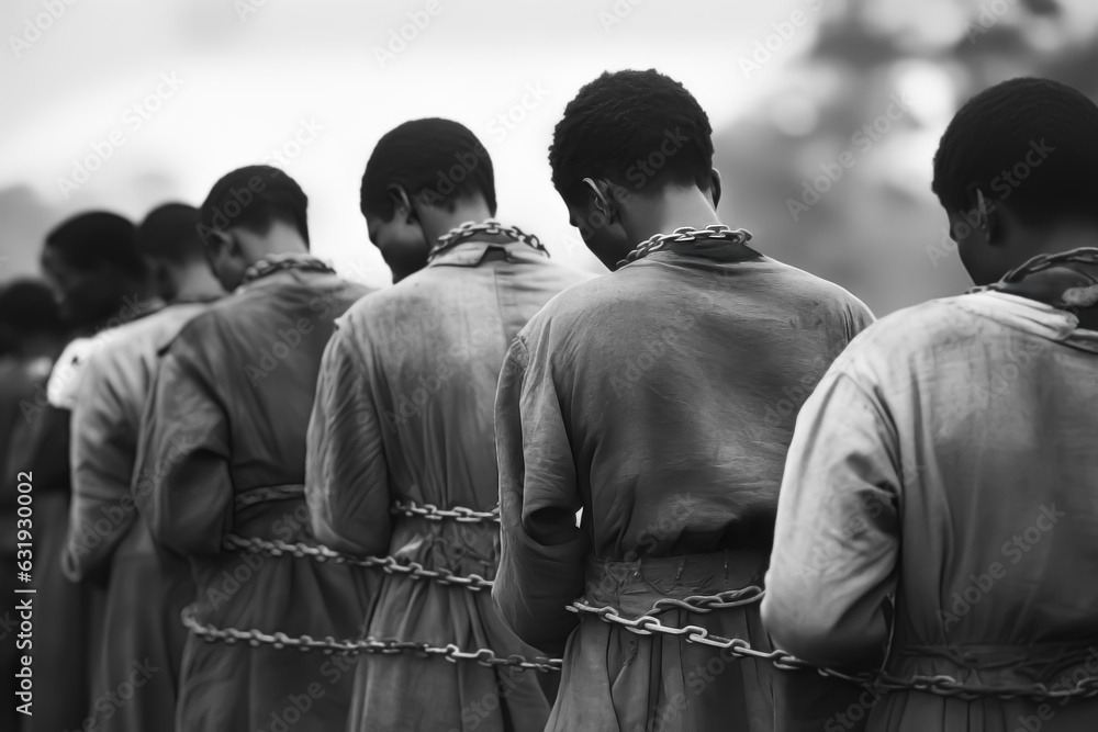Foto de SLAVERY. CHAINED PEOPLE. do Stock | Adobe Stock