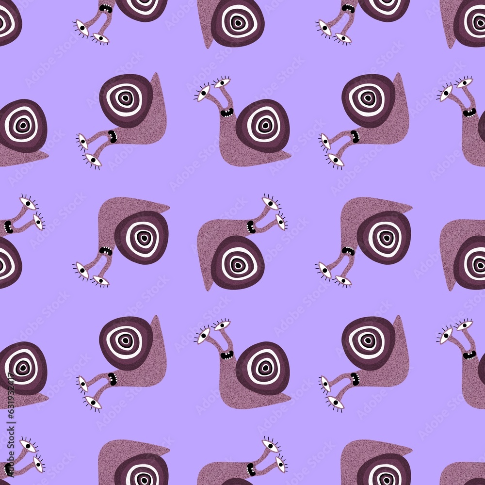 Cartoon animals seamless snails pattern for fabrics and wrapping paper ...