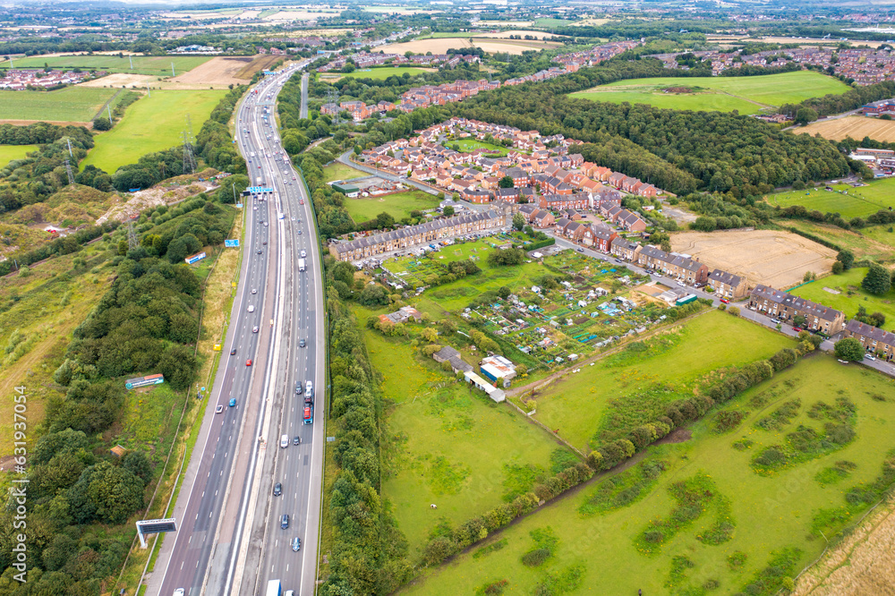 Aerial photo of the village of East Ardsley in the City of Leeds ...
