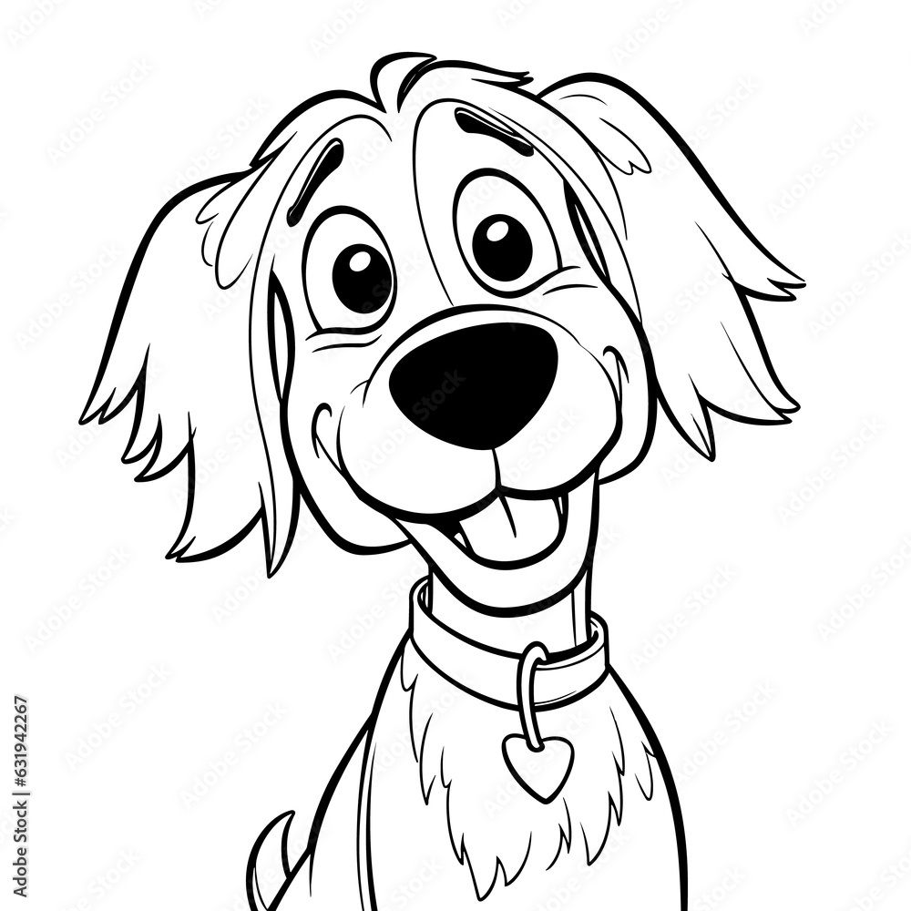 Cartoon dog coloring pages Png Stock Illustration | Adobe Stock