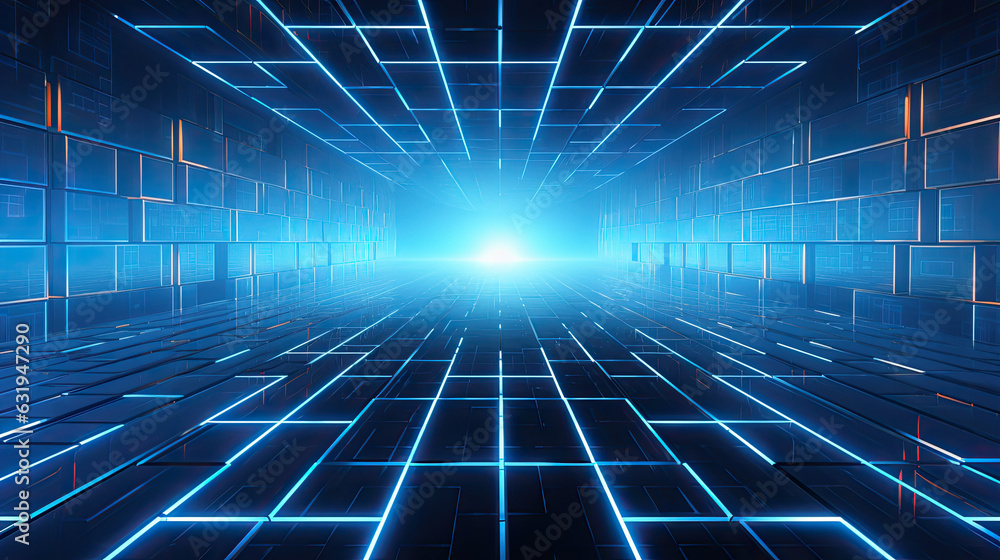 Techno-Futuristic Gridscape: High-Tech Background with Futuristic Grids ...