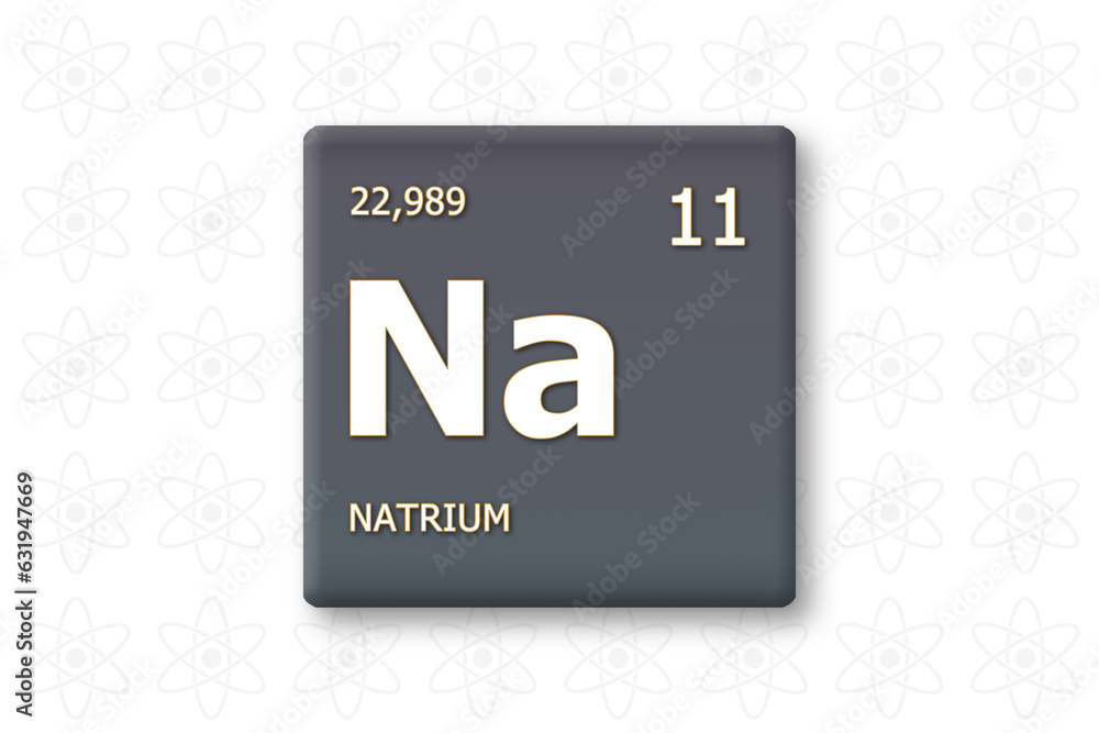 Natrium. Abkuerzung: Na. Chemisches Element des Periodensystems ...