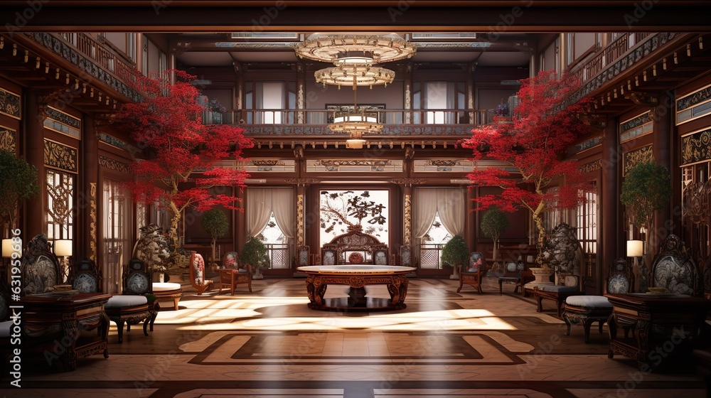 Korean traditional royal hanok luxury interior Stock Photo | Adobe Stock