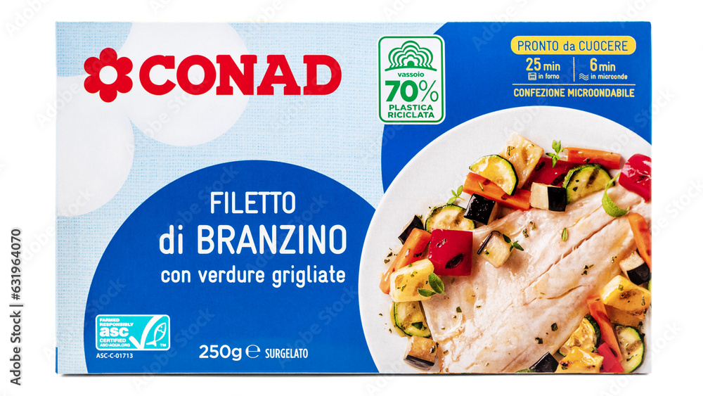 Conad Filetto di Branzino con verdure grigliate,package of frozen sea ...