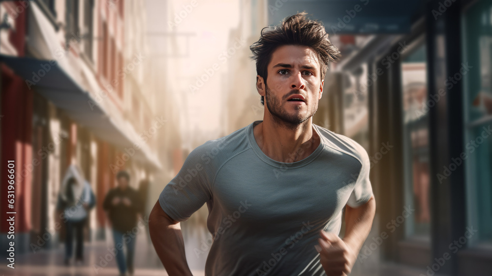 Running Man - City - Created with Generative AI technology. Stock ...