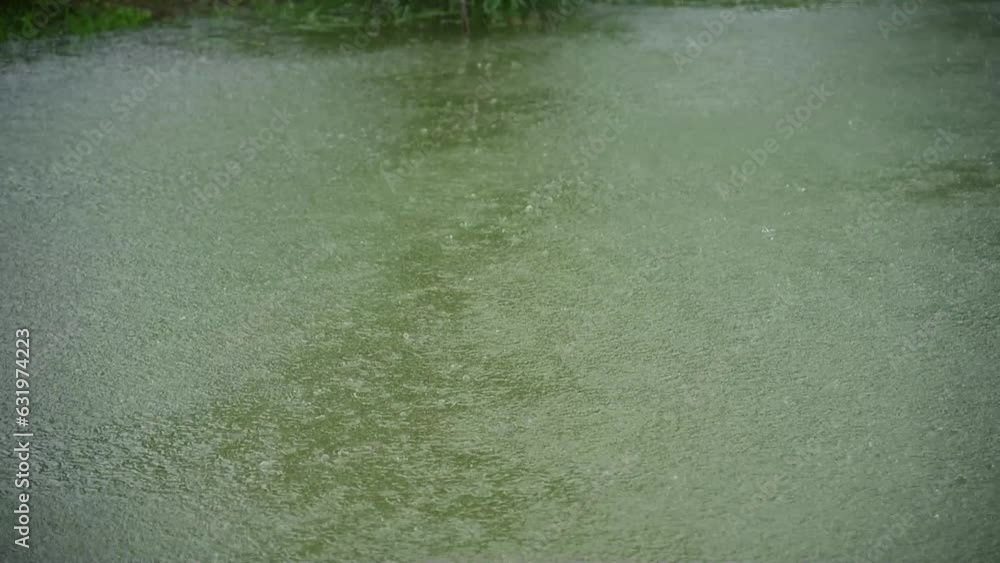 Heavy rainy in raining season weather during thunderstorm raindrops ...