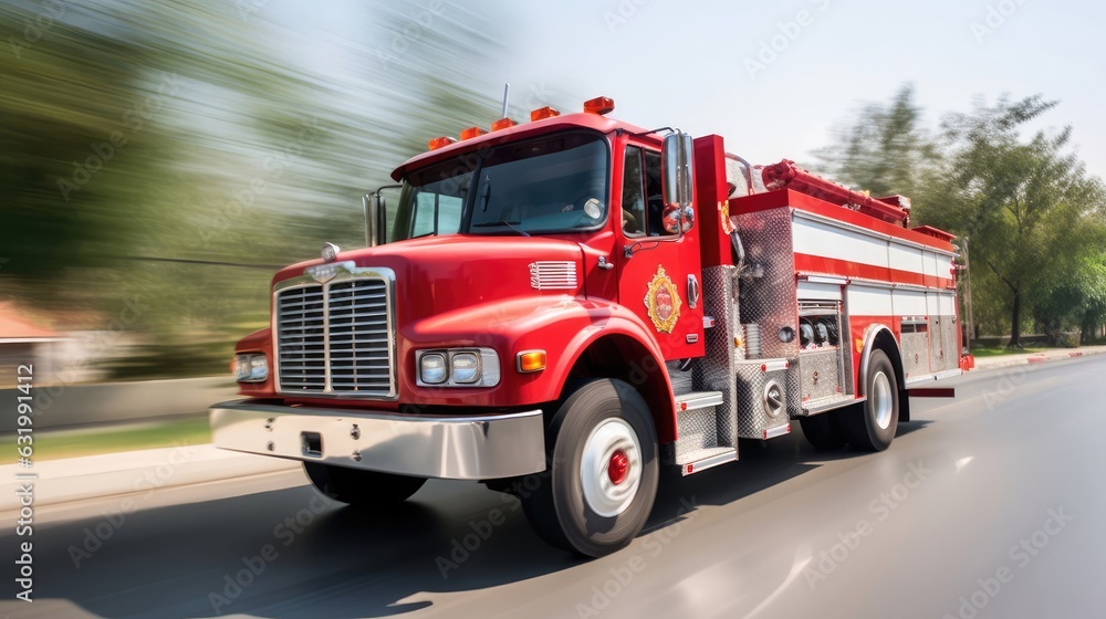 speeding fire truck on its way to a emergency. Made with the highest ...