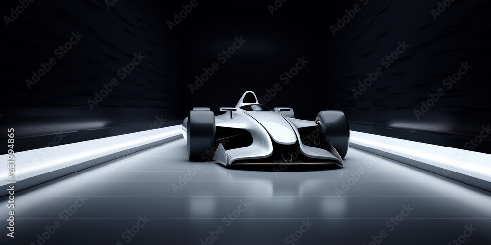 Futuristic F1 racing track with light at night concept. Generative AI ...