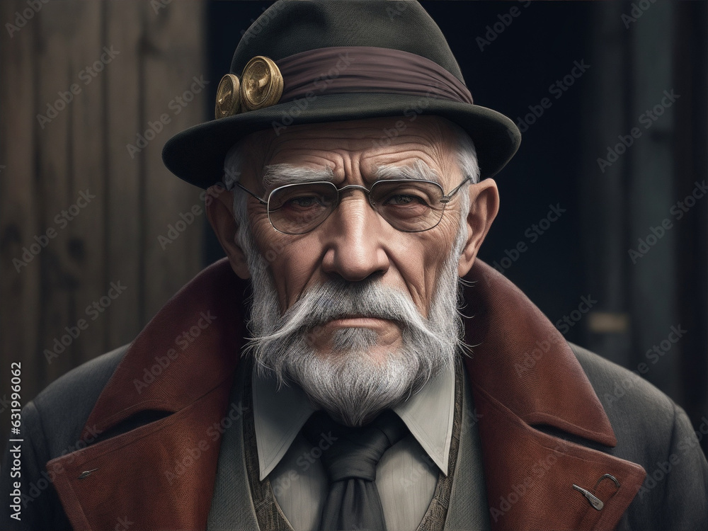 Realistic photo of gangster old man 1920 year colorized by Generative ...