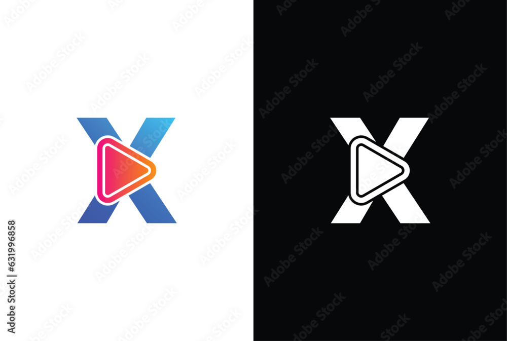 Initial X Media Logo, letter X with Play button, Usable for Brand and ...