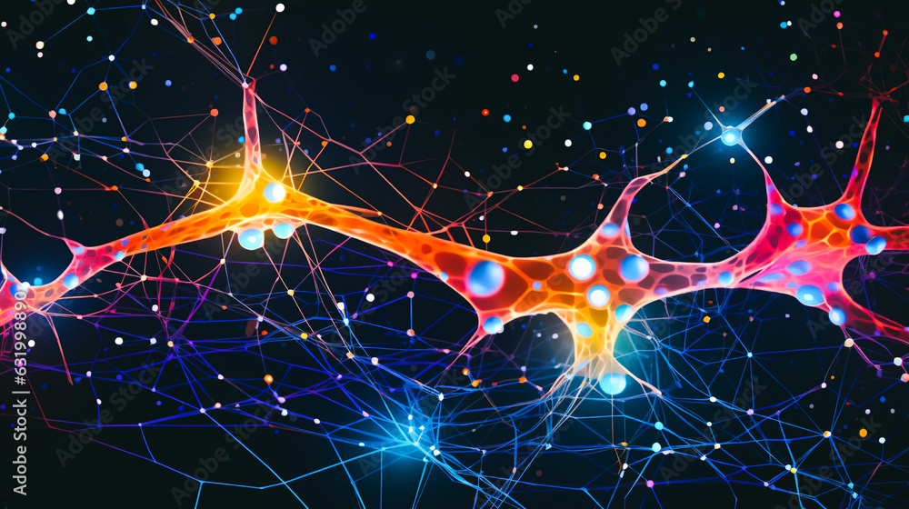 An illustration showcasing a intricate network of neural connections ...