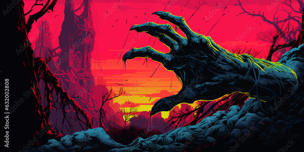 Monster hand with claws. Zombie hand coming out of the ground. Zombie ...