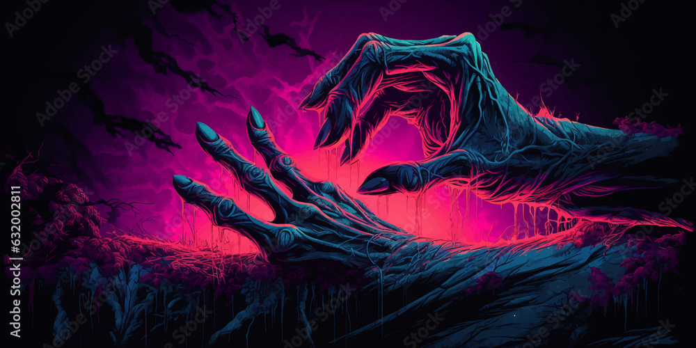 Monster hand with claws. Zombie hand coming out of the ground. Zombie ...