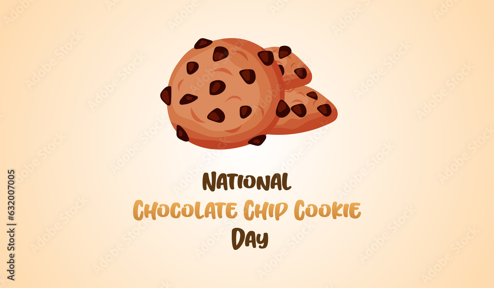 National Chocolate Chip Day with bold text on light brown background to ...