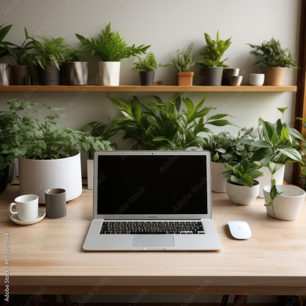Zoomed in Top perspective view scandinavian executive desk, Top view of ...