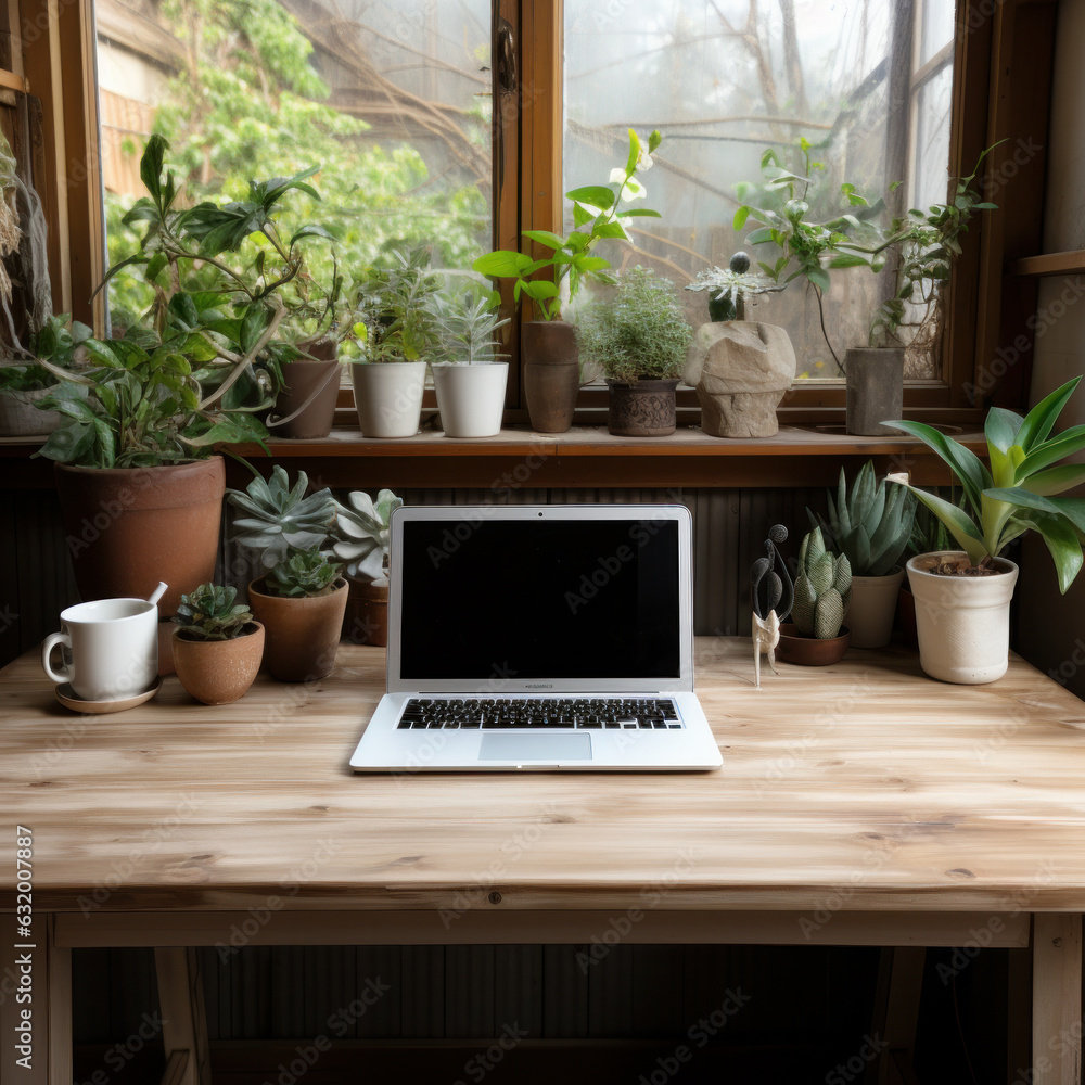 Zoomed in Top perspective view scandinavian executive desk, Top view of ...