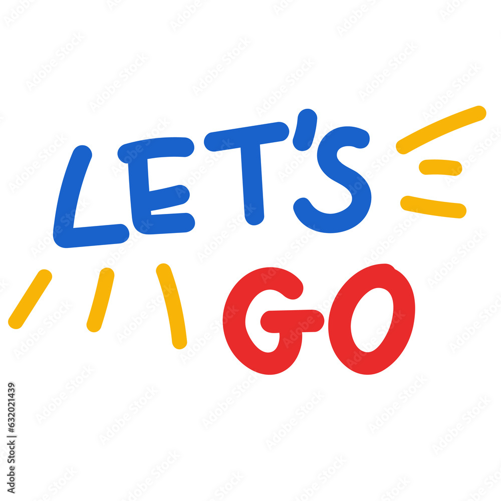 Illustration of LET'S GO letters for travel, trip, journey, vacation ...