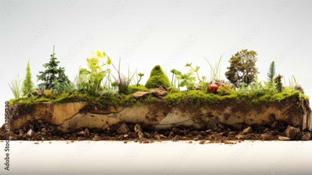 Soil ground or underground layers, grass, land and earth texture. Stock ...