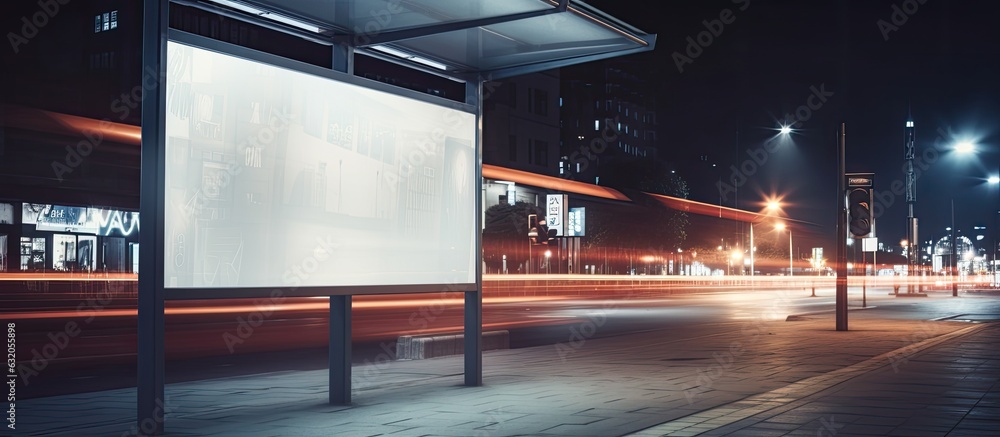 A brightly lit empty billboard with space for your text or content ...